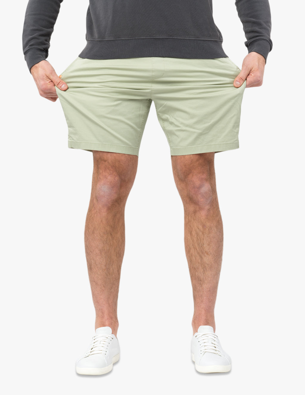 Lightweight Crisp Twill Green Easy Shorts | Mugsy